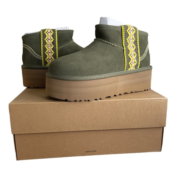 UGG | Shoes | Ugg Classic Ultra Mini Braid Platform Shearling Burnt ...